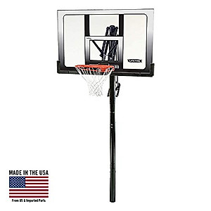 Lifetime 71281 In Ground Power Lift Basketball System, 52 Inch Shatterproof Backboard