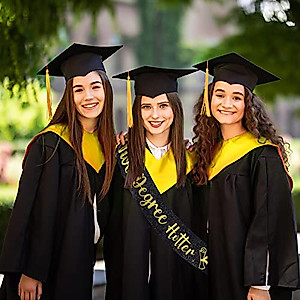 Funmemoir Graduation Party Decorations 2023 Black and Gold - Two Degree Hotter Sash, Congrats Grad Class of 2023 Sash for Senior High School College Graduation Party Supplies Party Gifts
