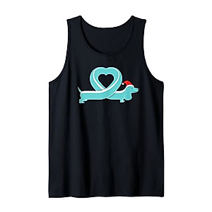 Funny Dachshund Santa Claus Christmas Stocking Stuffer Tank Top