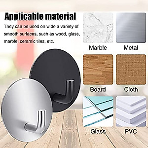 Sticky Hooks Hooks for Hanging Wall Hanger Adhesive Hooks Heavy Duty Stick on Wall Hooks Towel Hooks Door Hooks Black