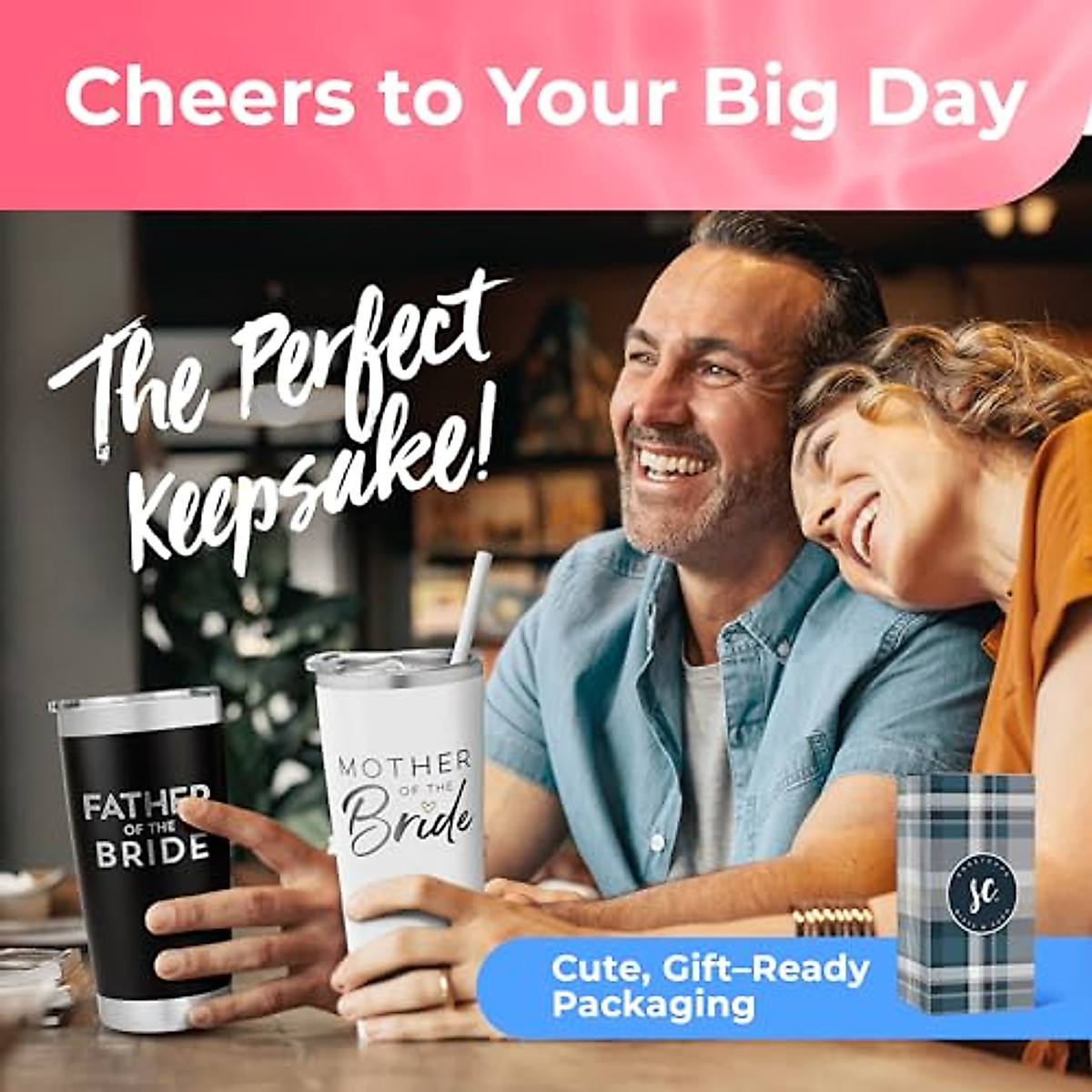 SassyCups Father of the Bride Stainless Steel Vacuum Insulated Tumbler Cup with Lid and Straw - Gift for Dad, Bride, Bridal Shower, Wedding, Engagement Party - Travel Tumbler Bride's Dad Gift -