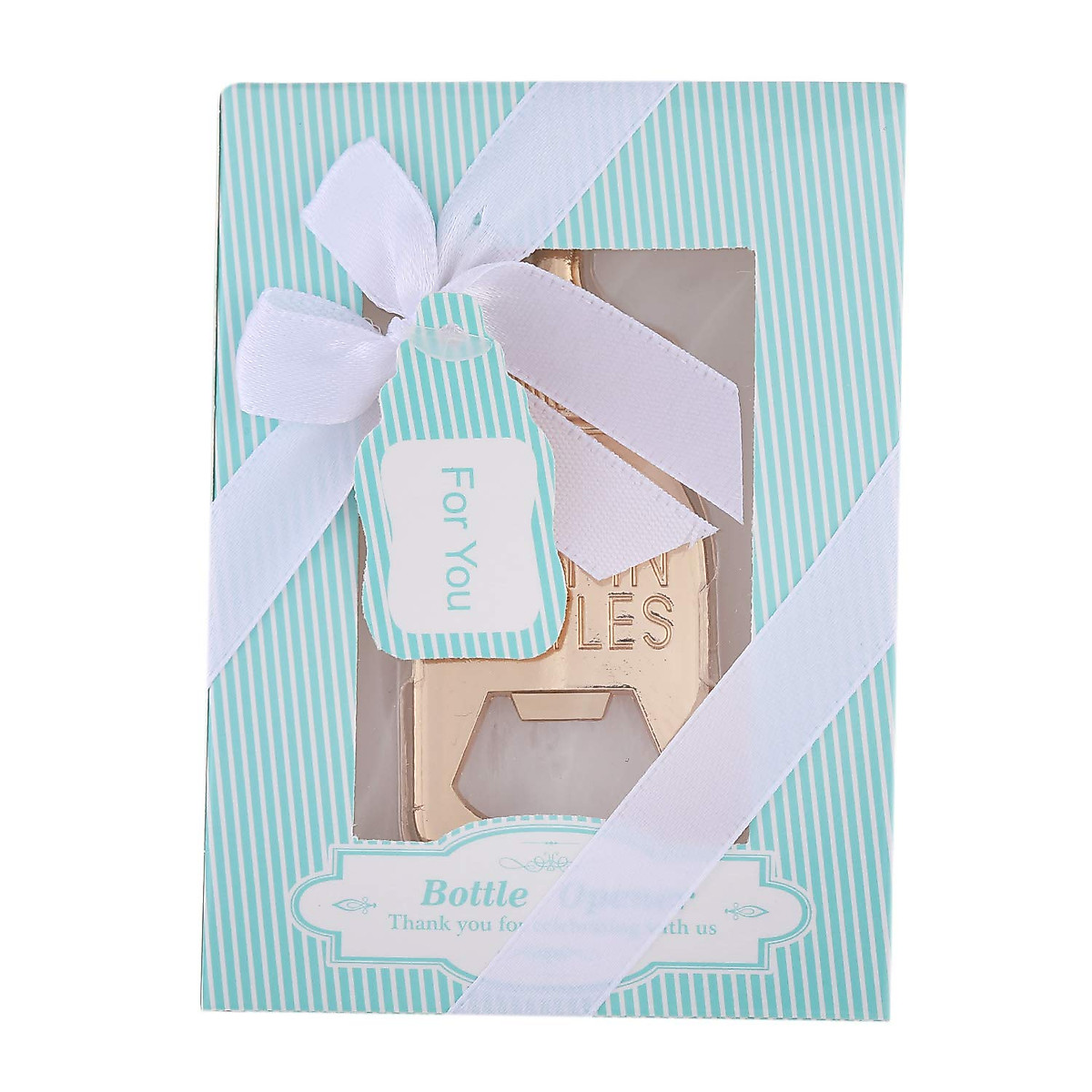 24pcs Poppin Bottle Bottle Opener Baby Shower Favors Gift for Boy with Exquisite Packaging Box,Baby Shower Souvenirs For Guests Boy Baby Shower Party Decor Supplies by WeddParty (Blue A, 24)