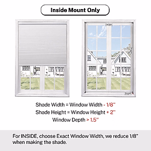 Keego Cordless No Drill Cellular Blinds for Window Blackout Honeycomb Shades No Tools Easy Install for Home Kitchen Bedroom Office(Blackout,White,34w x 60h)
