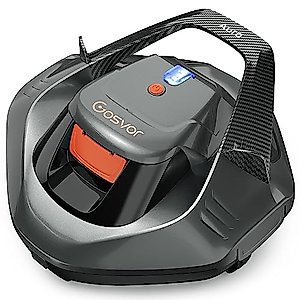Gosvor Cordless Robotic Pool Cleaner, Pool Vacuum Cleaner Lasts 90 Mins, with Self-Parking Technology, LED Indicator, Automatic Pool Cleaners Ideal for Above/In-Ground Flat Pools up to 40 Feet
