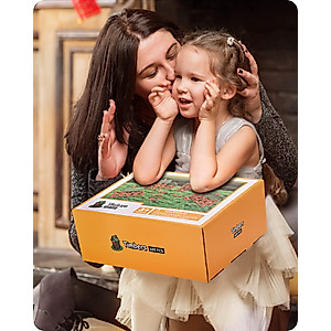 SainSmart Jr. 665 PCS Wooden Log Cabin Set Building House Toy for Toddlers, Classical STEM Construction Kit Compatible with Lincoln Logs for 3+ Kids