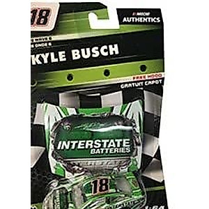 2018 Authentics Wave 6 Kyle Busch #18 Interstate 1/64th Scale Diecast with Mini Hood Insert... Car Measures 3" Long x 1 " Wide x 1" Tall
