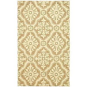 SAFAVIEH Easy Care Collection 3' x 5' Cream EZC122B Hand-Hooked Trellis Area Rug