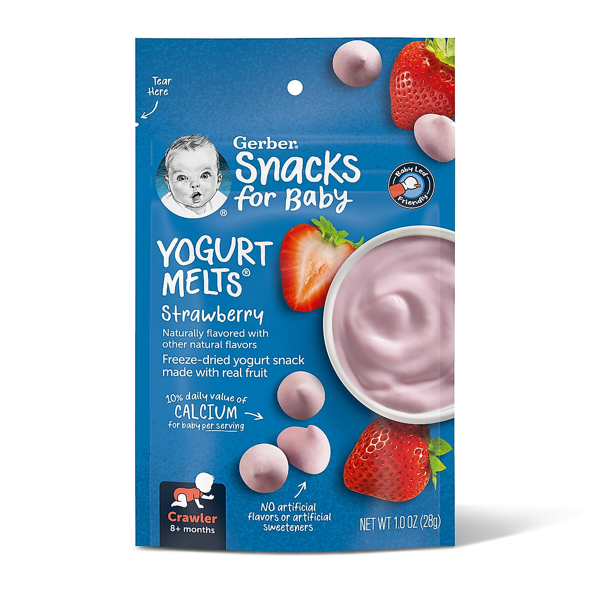Gerber Baby Snacks Yogurt Melts, Strawberry, 1 Ounce (Pack of 7)