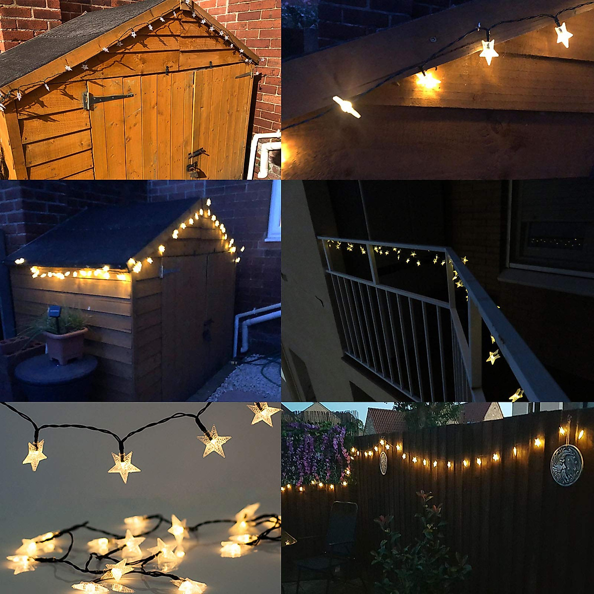 Abkshine 50ft 120 LED Solar Star Fairy Lights, Outdoor Decorative Solar String Lights, Waterproof Ambiance Lighting for Patio Deck,Camper,Gazebo,Girls Themed Room,Garden,Porch,Bush Decor,Warm White