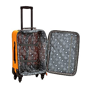 Rockland Pasadena Softside Spinner Wheel Luggage, Orange, Carry-On 20-Inch