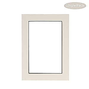 CountryArtHouse White Acid Free 11x14 Picture Frame Mat with Black Core Bevel Cut for 8x10 Pictures - Fits 11x14 Frame