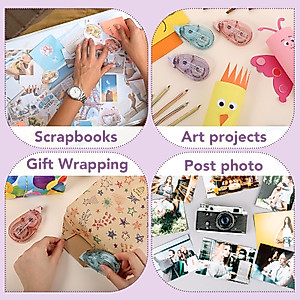 Fyguard 6 Pack Scrapbook Tape Glue Tape Runner 32Ft × 0.31In Double Sided Tape Roller Scrapbook Supplies, Glue Tape for Scrapbooking Crafts Gift Wrapping Art Projects (8MM×196Ft