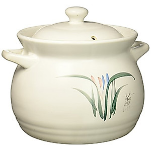 Uniware Heavy Duty Heat Proof Ceramic Pot, White, (4.3 Liter(8.6"D x 6.7"H /22cm D x 17CM H ))