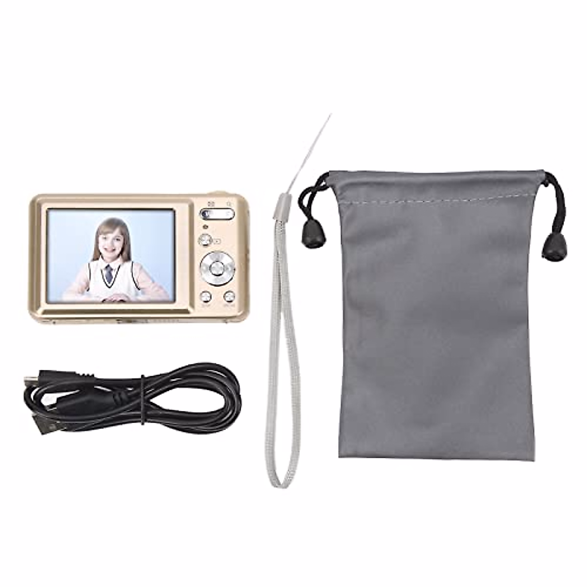 Asixxsix Digital Camera, 8X Optical Zoom HD 48MP Vlogging Camera 2.7inch Screen Children Camera Video Recorder Portable Kids Selfie Camera Birthday for Boys Girls Teens Kids(Gold)