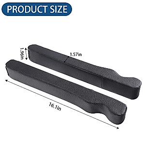 LKAHG 2Pcs Car Seat Gap Filler, PU Leather Auto Crevice Catcher Drop Blocker to Fill The Seat and Console Gap, Universal Vehicle Interior Accessories for Car, SUV, Truck (Black)