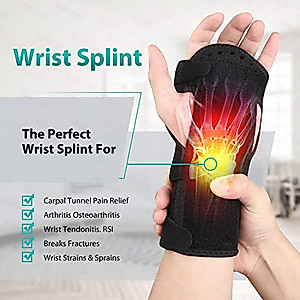 psycilla Fits Both Hands-Copper Infused Adjustable Support Splint Wrist Brace for Carpal Tunnel Relief Support-Both a Wrist Splint （1 pk）