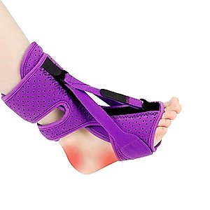 BRYER Plantar Fasciitis Night Splint, adjustable for both men and women Plantar Fasciitis Relief Night Splint, relief brace for Plantar Fasciitis, Achilles Tendonitis and Droopy Feet (Purple)