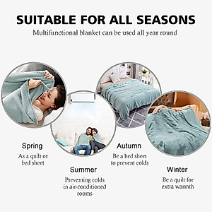 EIUE Fleece Blanket,Soft Throw Blankets for Couches and Sofa,Lightweight Twin Size Blankets for Bed(Grey,60x80 inches)