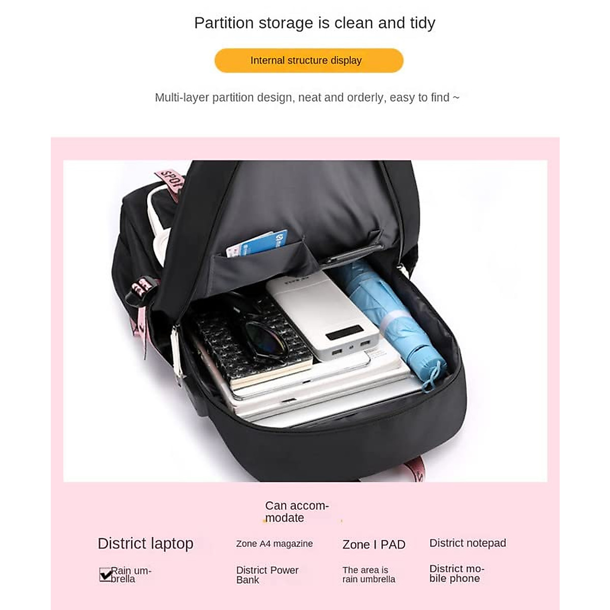 GERF Backpacks for Boys Girl Schoolbag bookbags Casual Daypack Laptop Travel Cute Backpack(School Bag + Pendant + Sticker)