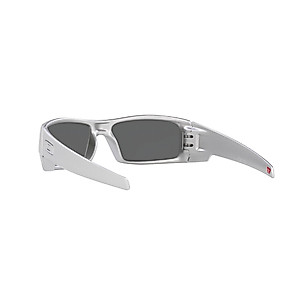 Oakley Men's Oo9014 Gascan Rectangular Sunglasses, X Silver/Prizm Black Polarized, 60 mm