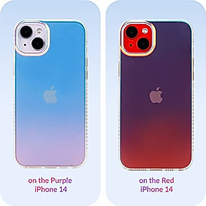 LONLI Hue - (for iPhone 14) - Fluorescent Coloful Iridescent Translucent Matte Phone Case - Cute and Unique (for Women, Girls and Men