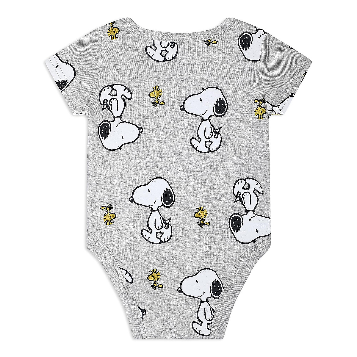 Peanuts Snoopy Boys 4 Pack Short Sleeve Bodysuit for Newborn and Infant