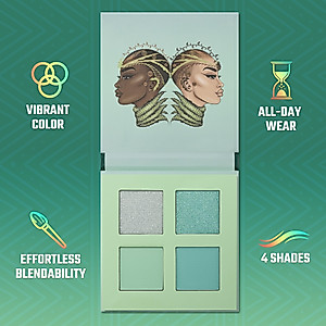 Juvia's Place Rebel Quad Mint Eyeshadow Palette - Shades of 4, Professional Eye Makeup, Pigmented Eyeshadow Palette, Makeup Palette for Eye Color & Shine, Pressed Eyeshadow Cosmetics