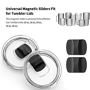 4 Pack 20oz Magnetic Tumbler Lid,Replacement Lids Fits YETI Rambler or Old Style RTIC Coffee Tumbler,10/24 oz Mug and 10oz Lowball,Replacement Magnetic Cover,BPA Free