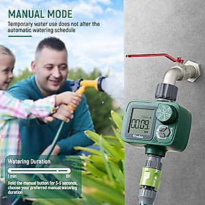 Sprinkler Timer, Vimlinc Programmable Water Timer for Garden Hose with Rain Delay, Manual, Automatic Watering System, Hose Timer for Lawns Pool, Waterproof Digital Irrigation Timer System, 1 Outlet