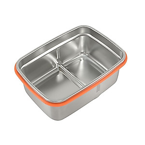 Mighty Hippo RECTANGLE Stainless Steel BENTO Food Container (Size: SMALL) - 2 Compartments (Removable Divider / Leak Proof / Dishwasher Safe / Reusable / Food Safe / Metal / BPA Free / Meal Prep)