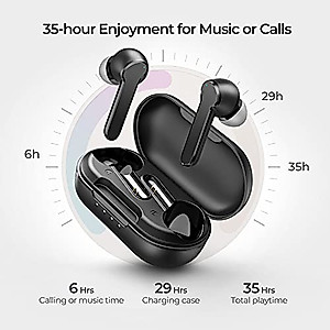 Wireless Earbuds, MBits S Bluetooth 5.0 Earbuds with Microphone, Wireless Earphones Compatible with iPhone Android, Wireless Headphones Deep Bass/35H Playtime/IPX8 Waterproof/Touch Control for Sports