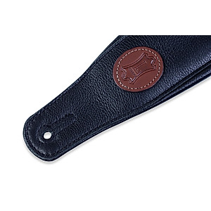 Levy's Leathers 3" Extra-Long Padded Garment Leather Guitar Strap; Adjustable from 37" - 63" | Black (MSS2-XL-BLK)