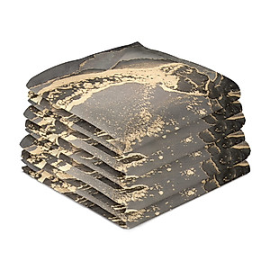 Dallonan Kitchen Towels and Dishcloths Sets of 6 Luxury Abstract Black Gray Gold Marble Polyester Soft Absorbent Hand Towels for Kitchen Clearance, Dish Towel, Tea Towels, Bar Towels 28x18 Inch