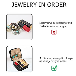 Shmiay.ML Jewelry Case, Small Travel Jewelry Organizer, Portable Jewelry Box Travel Mini Storage Portable Display Storage Box For Rings Earrings Necklaces Gifts Black