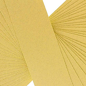 Dura-Gold Premium 80 Grit Gold Pre-Cut PSA Longboard Sandpaper Sheets, Box of 20, 2-3/4" x 16-1/2" Self-Adhesive Stickyback Sandpaper for Automotive, Woodworking Air File Sander, Hand Sanding Block