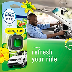 Febreze Car Air Freshener, Car Vent Clip and Odor Fighter, Gain Original Scent, 8 Count