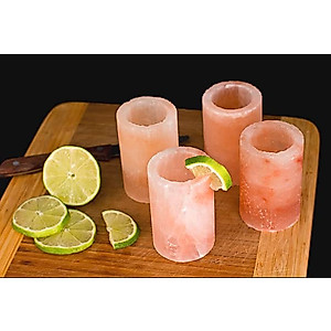 D'Eco Himalayan Salt Shot Glasses (12 Pack) - Hand-Carved 3" All-Natural Pink Salt Tequila Shooters - Perfect For College, Parties, Birthday Gifts