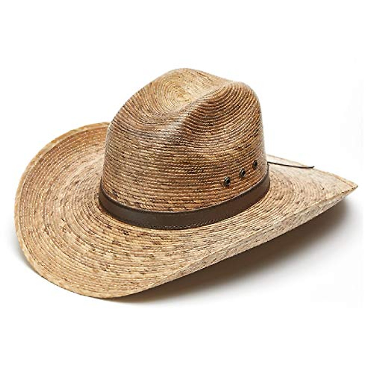 Big Wide Brim Natural Palm Leaf Straw Cuban Gaucho Fedora UPF Sun Hat Flex Fit