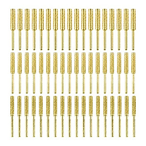 JOJOCY 54 Pcs Diamond Chainsaw Sharpener Bits in 3 Sizes 5/32,3/16, 7/32 inch,Titanium Plated Burr Stone File Wheels Polishing Grinding Tool for Electric Gold Chain Saw Jewelry Stone