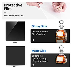 NEEWER 12"×12"/30×30cm Photography Acrylic Display Boards, Non Reflective and Reflective Black and White Square Photography Background Boards for Product Table Top Photography Shooting