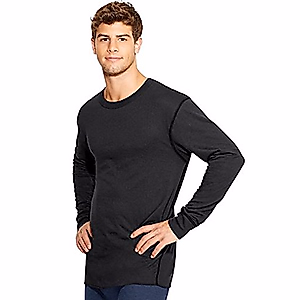 Duofold Men's Mid-Weight Wicking Crew Neck Top, Black, X-Large
