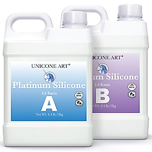 Unicone Art Liquid Silicone Mold Making Kit - 1:1 Ratio, Food Safe, Fast Cure Remeltable Silicone Rubber Mold Making Gift - Ideal for Resin Epoxy Casting, Plaster Casting, Candle Making 8.8lbs