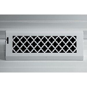 SteelCrest BTU15BBSWH Bronze Series Designer Baseboard Vent with Air-Volume Damper, White