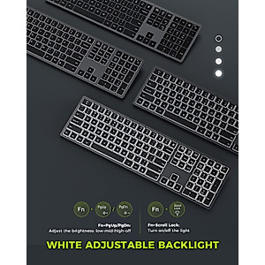seenda Wireless Backlit Keyboard and Mouse Combo, 2.4G USB Silent Keyboard and Mouse Rechargeable Full-Size Ultra Slim Keyboard & Mouse Set for Windows PC Computer, Laptop, Desktop