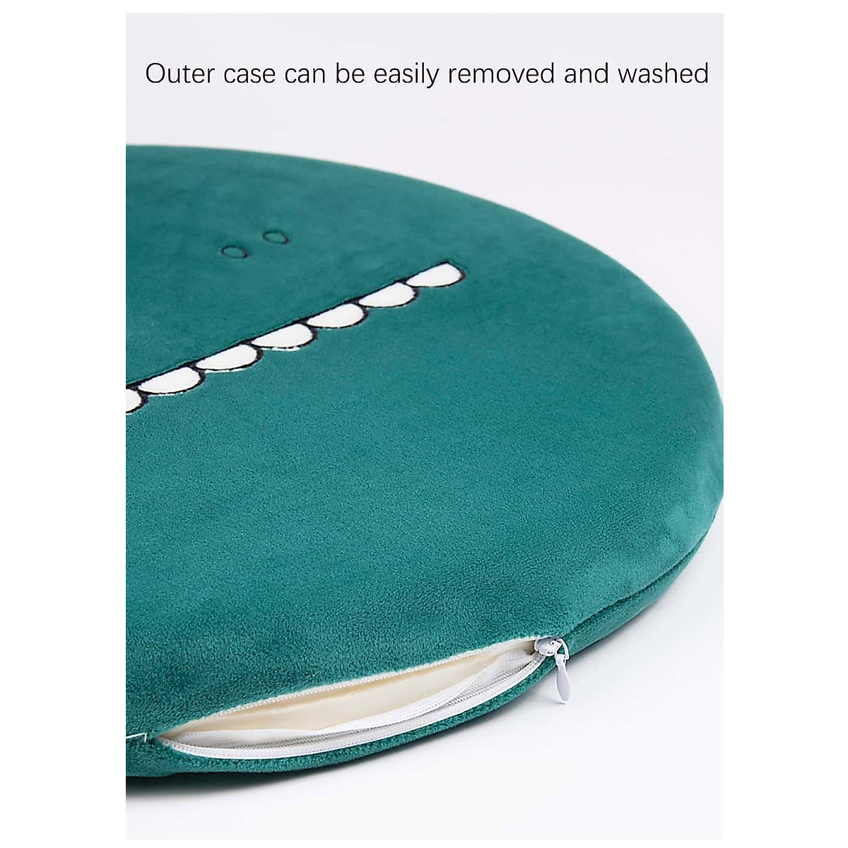 Jhorxa Cute cat Shaped Organic Latex Seat Cushion with Organic Cotton Cover, for Office Chair, Pad, Wheelchair,Carpet,Lower Back and Tailbone Relief (White)