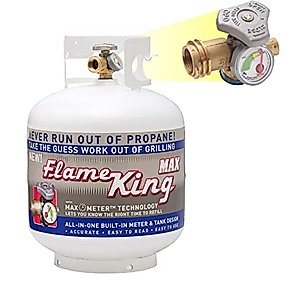 Flame King YSN230b 20 Pound Steel Propane Tank Cylinder with OPD Valve and Built-in Gauge, 20 lb Vertical