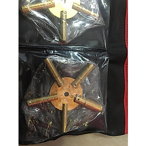 Universal 5 Prong Brass Clock Key for Winding Clocks, Odd and Even Numbers with Cover from Brass Blessing (5192)