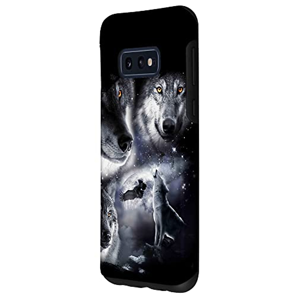 Galaxy S10e Space Wolves 3 Three Snow Wolf Howling At Moon Case