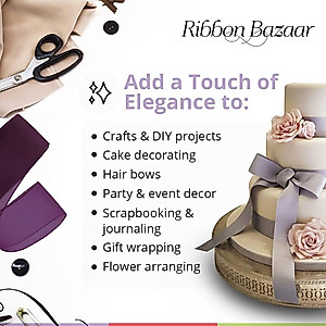 Ribbon Bazaar Sheer Organza Wired Ribbon - 100% Polyester Wire Edged Ribbon for Floral Decor, Table Arrangements, Apparel Embellishment & More - 1-1/2" Royal Blue 25yd