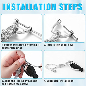 Ziciner Bling Crystal Car KeyChains for Women & Girls, Car Key Chain Glitter Key Ring, Universal Bling Key Chain Accessories (Light Blue)